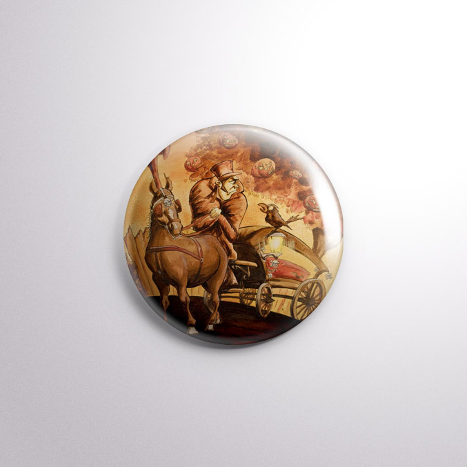 The Undertaker and the Crow Badge - Hollow Hill Apparel